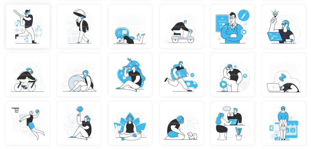 Blues 60 Free Illustrations – templatevo.com